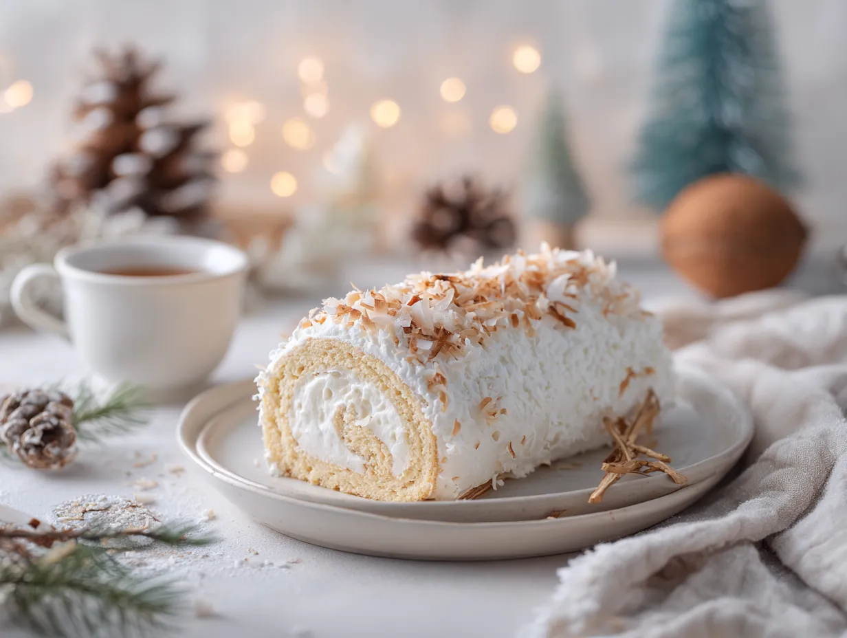 7-Step Coconut Swiss Roll Recipe – Irresistible Snow-Themed Cake for ...
